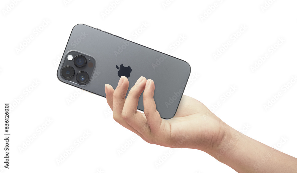 iPhone 14 Pro Max on hand ,mockup set with different angles on ...