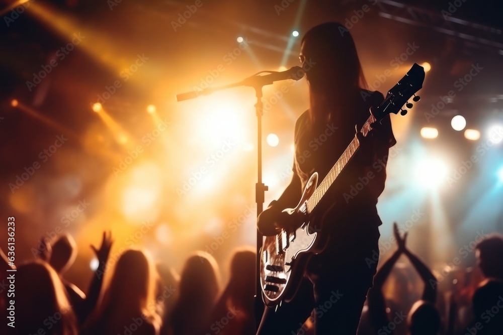 Foto de Rock concert party event. Music festival and Lighting stage ...