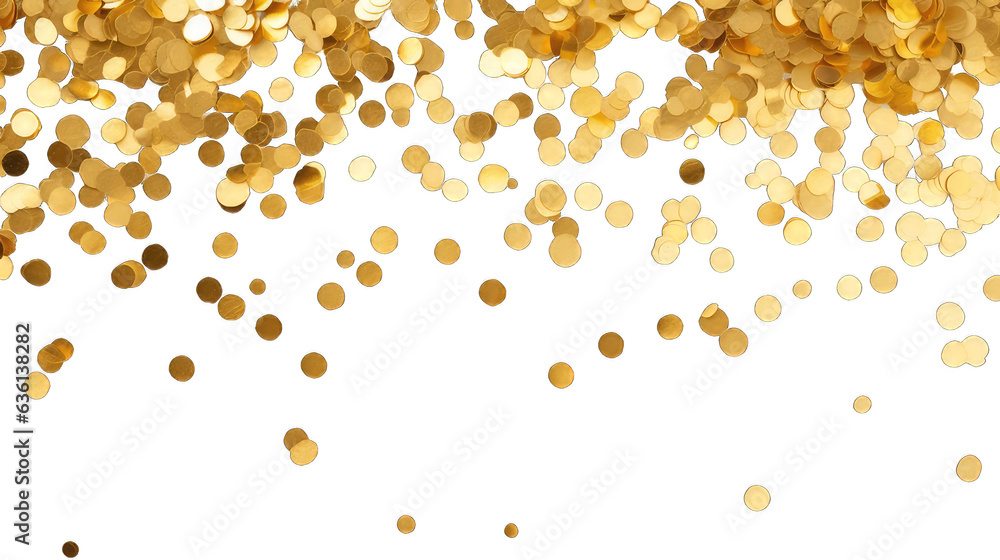Gold confetti celebrations design isolated on transparent background ...