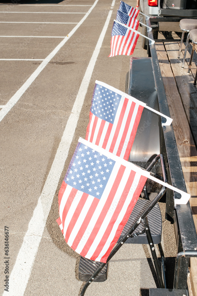 American Flags On A Float For Parade Stock Photo | Adobe Stock