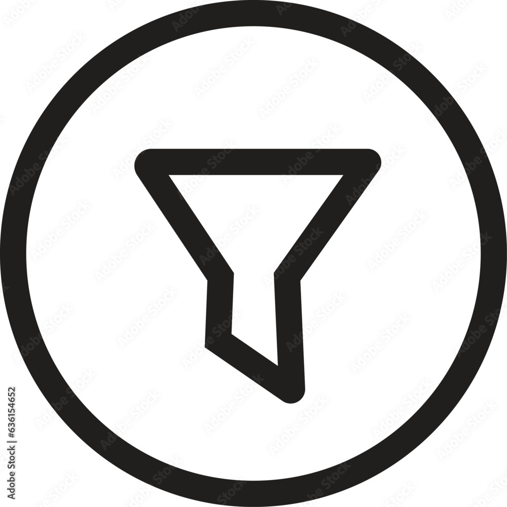 black Filter icon in trendy line style isolated on white background ...