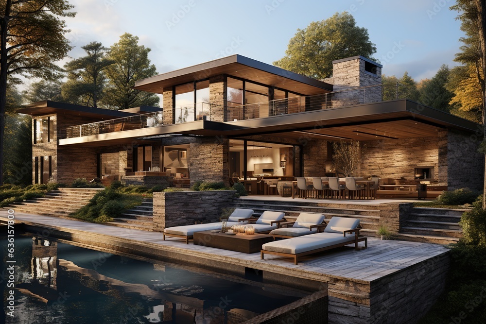 modern countryside retreat with a blend of contemporary architecture ...