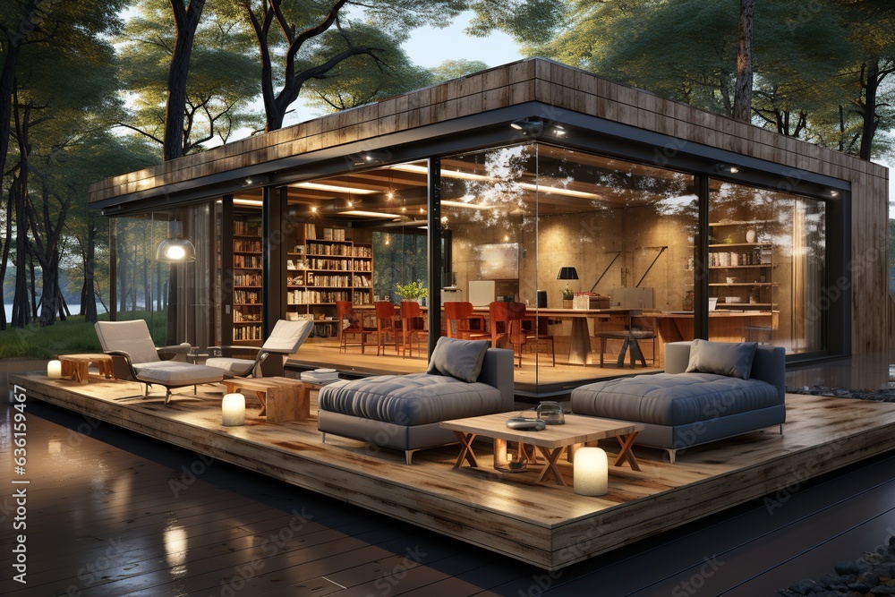 container house with a strong focus on sustainable materials. Use ...
