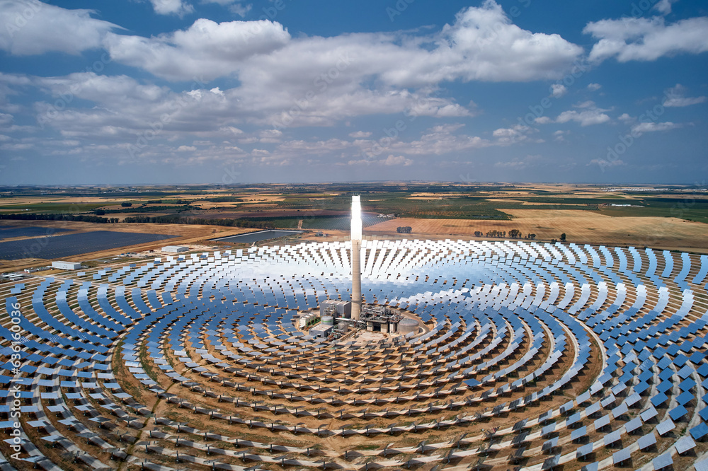 Heat energy from solar sunlight power - clean green energy transition ...