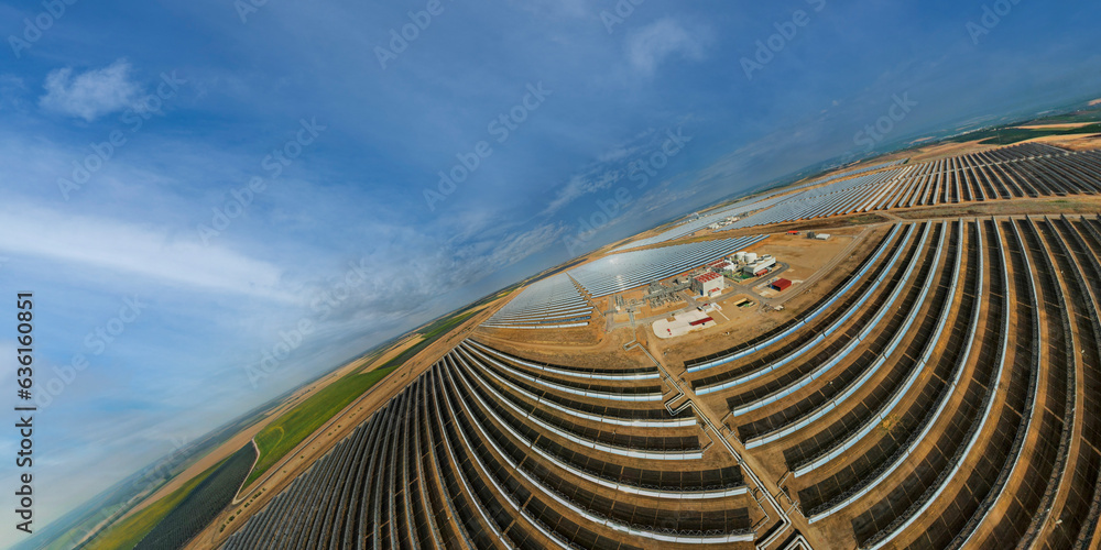 50MW solar power - parabolic trough reflectors - renewable energy Stock ...