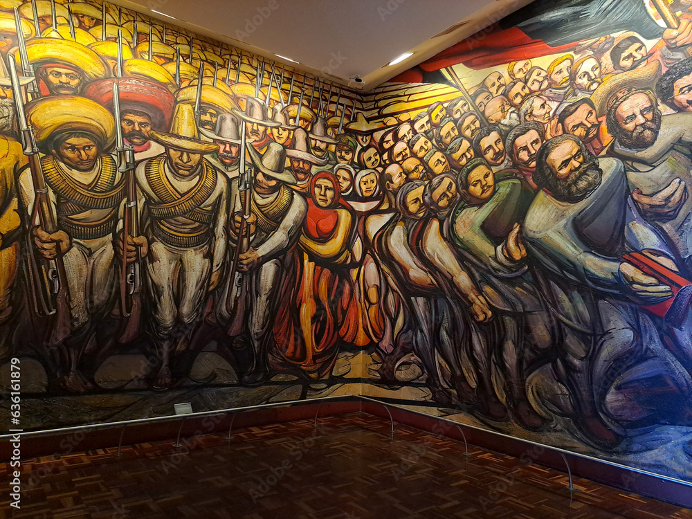 Mexico City, Mexico - August 9, 2023: Mural From Porfirismo to the ...