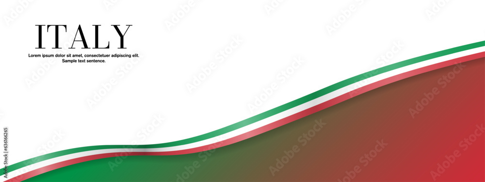 Italian Flag Banner background with copy space. Flag ribbon of Italy on ...