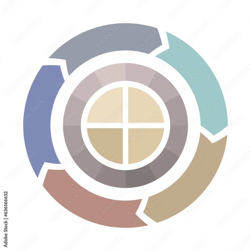 Circle vector diagram infographic. Rotation round cycle scheme. Process ...