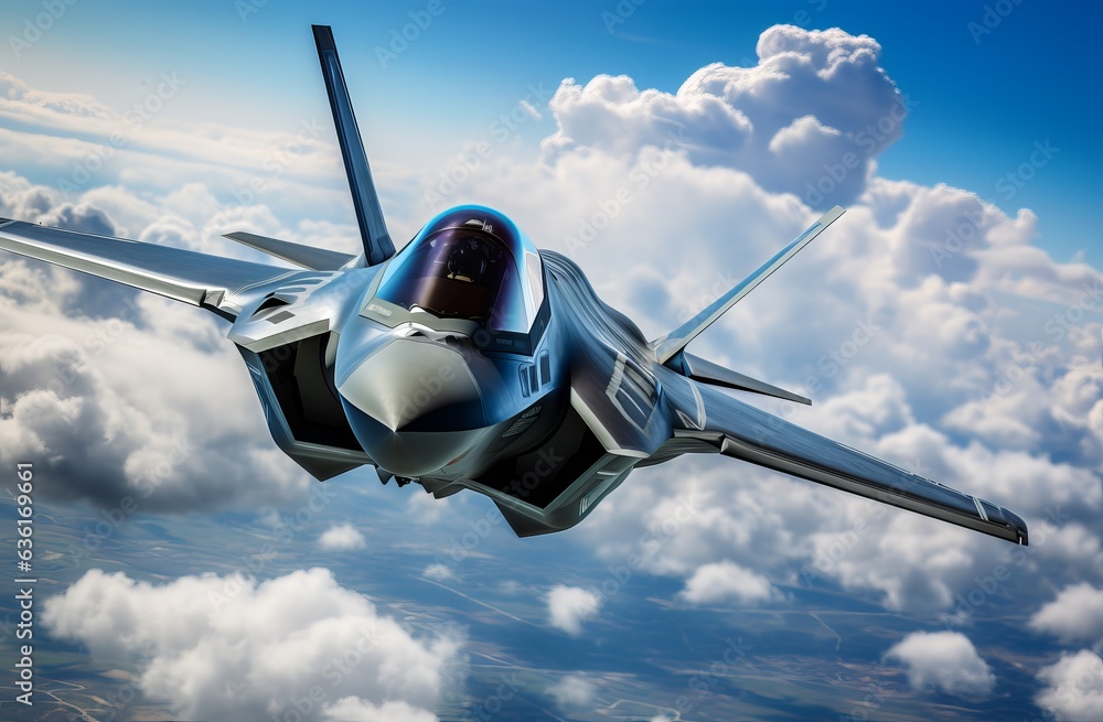 Military F 35 fighter jet flying Stock Illustration | Adobe Stock