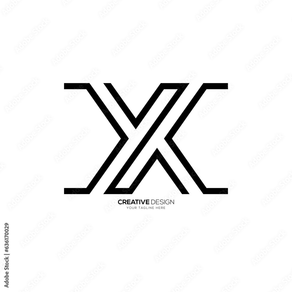 Letter X with arrow shape creative line art elegant monogram minimal ...