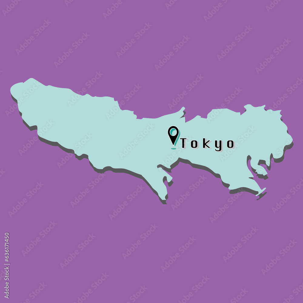 Illustrated Japan Map Featuring 'Tokyo You Are Here' Sign: Exploring ...