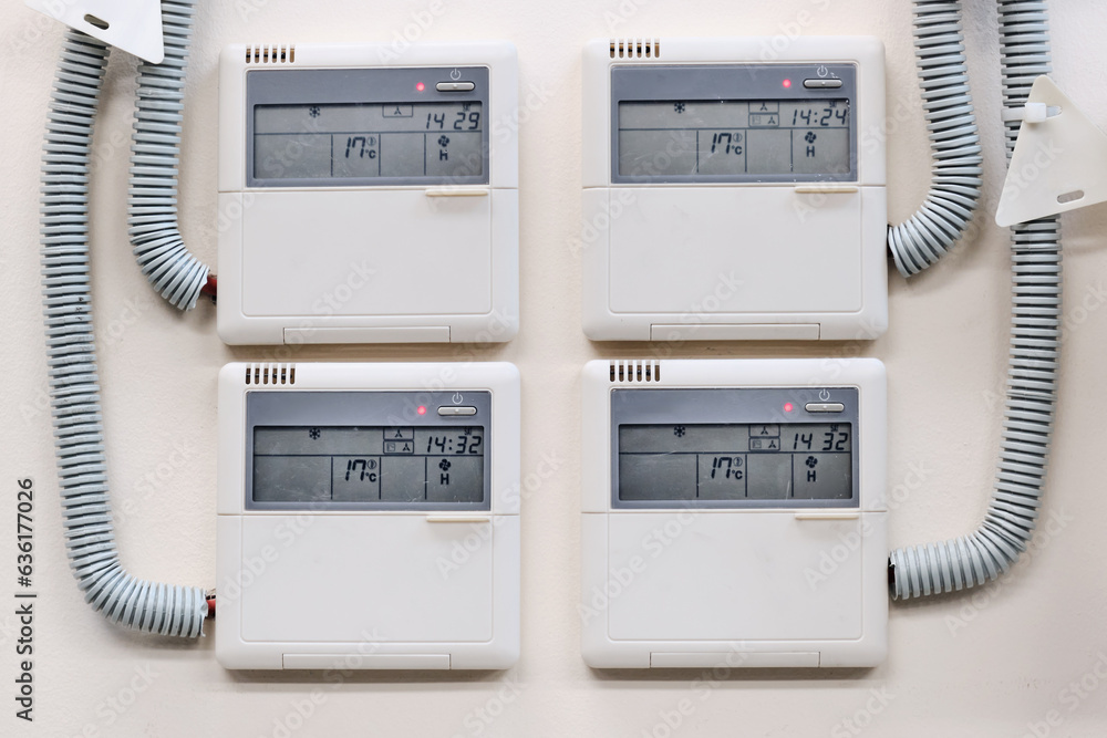 Wall-mounted control panel for a group of industrial air conditioners ...