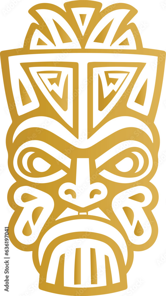 Polynesian tiki mask vector icon. Simple illustration of polynesian ...