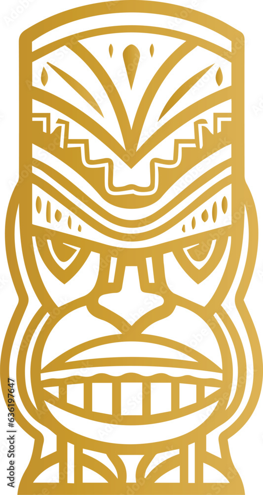 Polynesian tiki mask vector icon. Simple illustration of polynesian ...