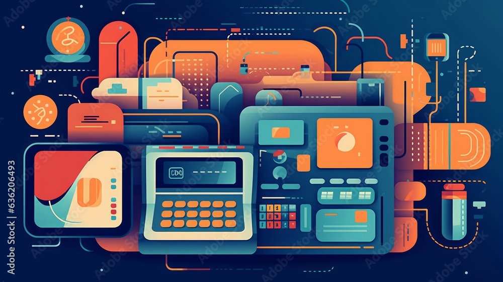 Digital payment methods represented with modern graphic element. AI ...
