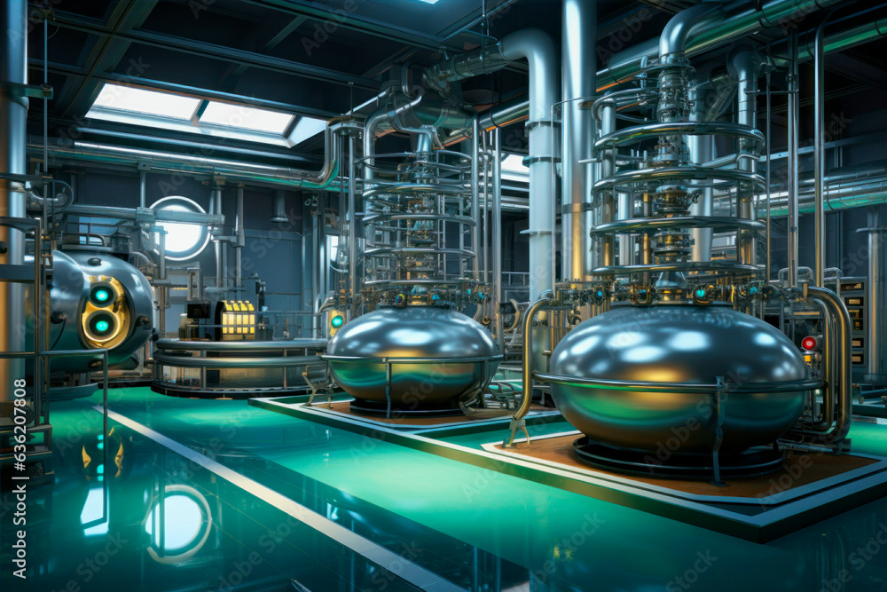 Hydrogen factory concept. Hydrogen production from renewable energy ...