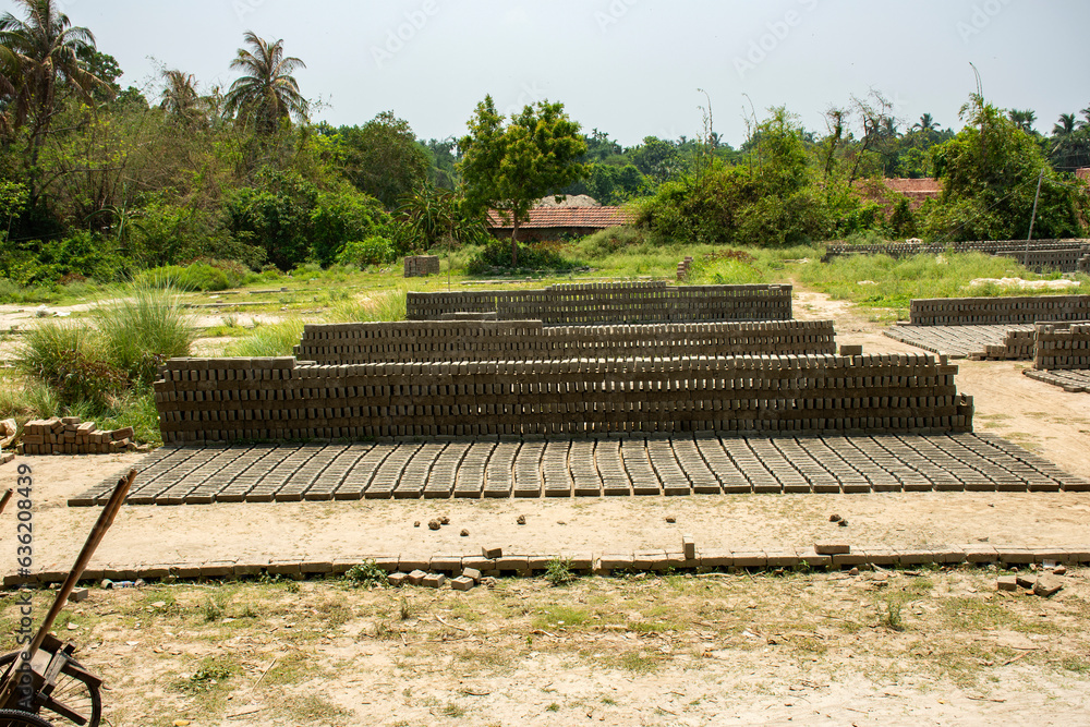 5th June, 2023, Burul, West Bengal, India: Blocks of hand made ...