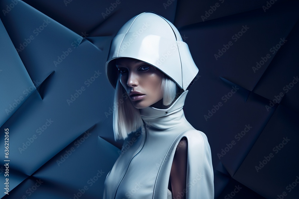 Super model girl wearing fancy outfit for fashion show, ai art Stock ...
