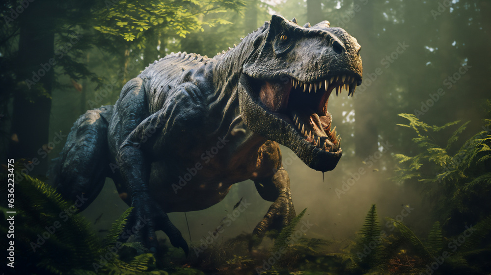 T rex or tyrannosaurus rex a large carnivorous theropod dinosaur of the ...