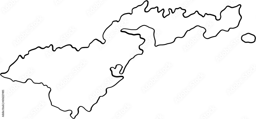 doodle freehand drawing of american samoa island map. Stock ...