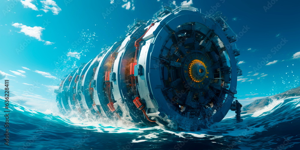 wave energy converter harnessing the power of ocean waves to generate ...