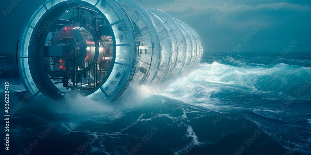 wave energy converter harnessing the power of ocean waves to generate ...