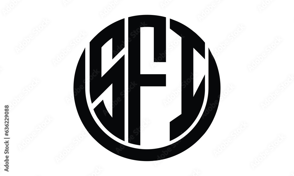 SFI shield in circle logo design vector template. lettermrk, wordmark ...