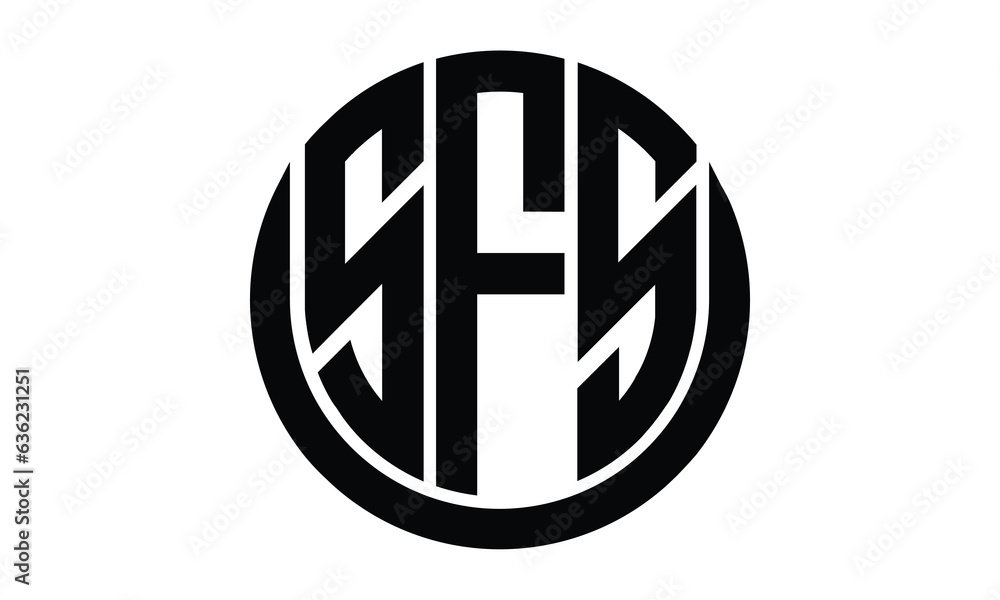 SFS shield in circle logo design vector template. lettermrk, wordmark ...