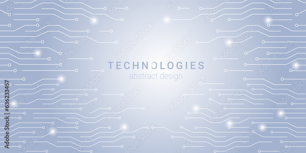 Digital tech light blue background with circuit board elements. Ideal ...