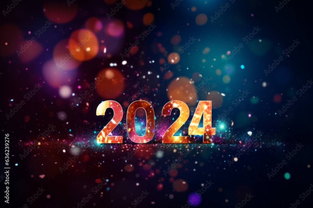 Numbers 2024. Festive background or backdrop with copy space for text ...