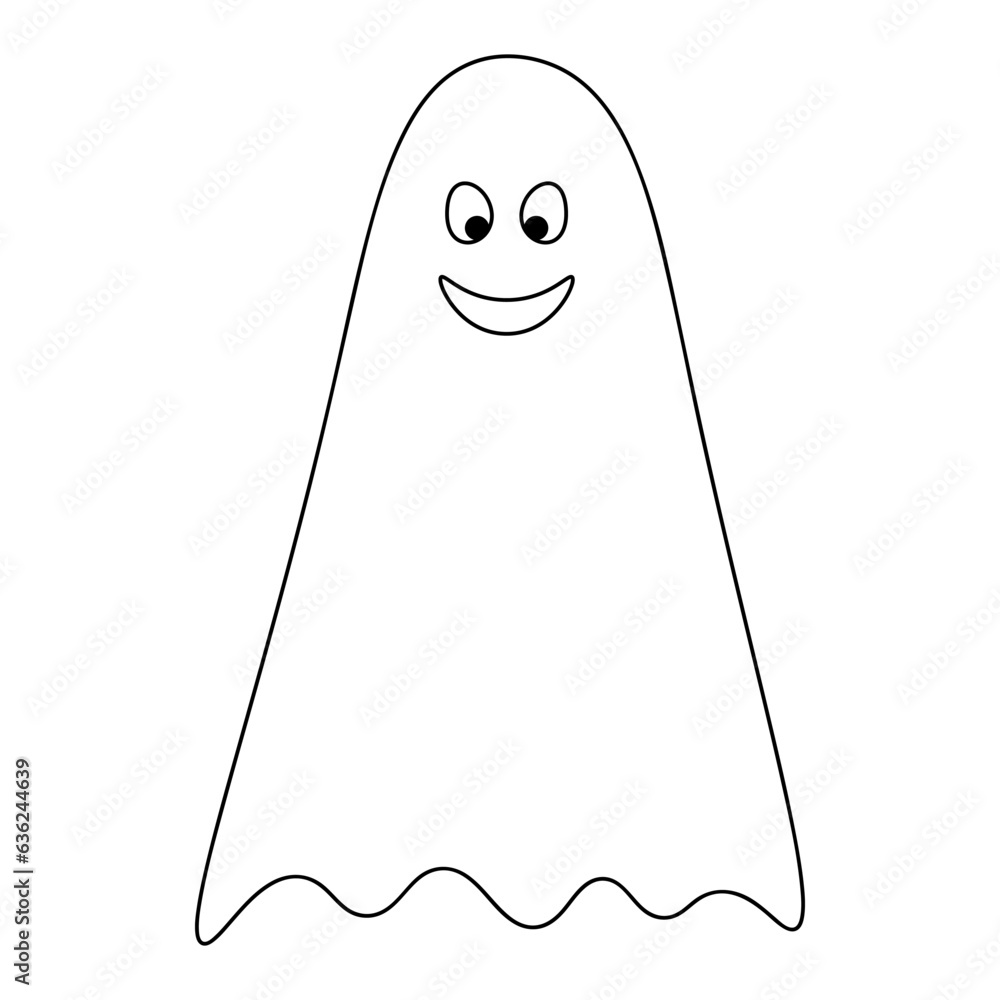 Ghost. Sweet grimace. Spirit with a smiling expression. Vector ...