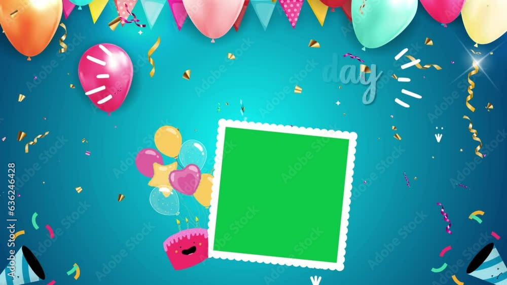 Vidéo Stock Happy birt4K happy birthday green screen, Creative Happy ...