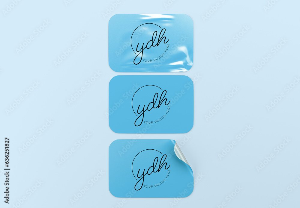 Rectangular Stickers Mockup Stock Template | Adobe Stock