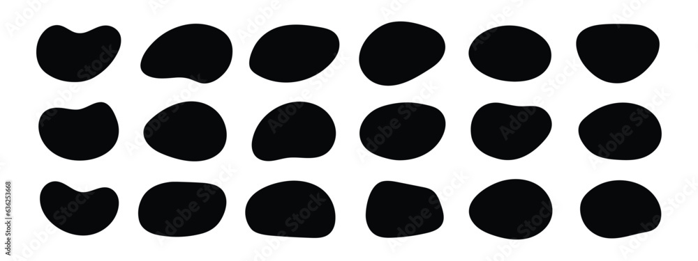 Random blob shapes. Blobs shape organic set. Rounded abstract organic ...
