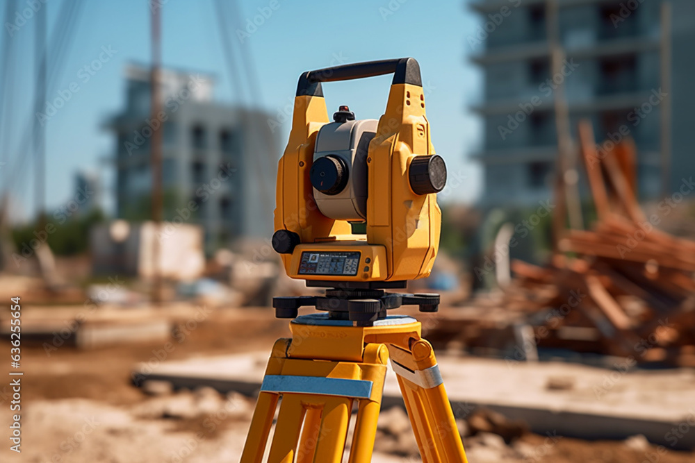 Measuring distances, angles and heights with a theodolite. Geodetic ...