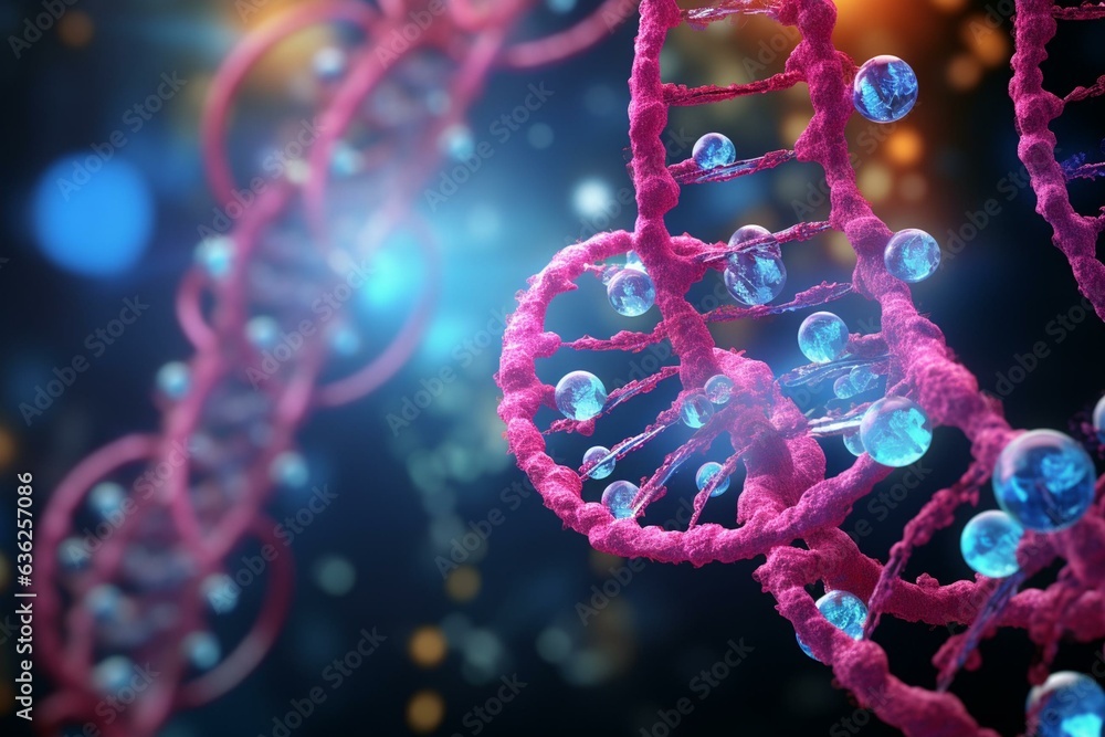 Stockillustratie 3D rendering of gene editing with CRISPR-Cas9 ...