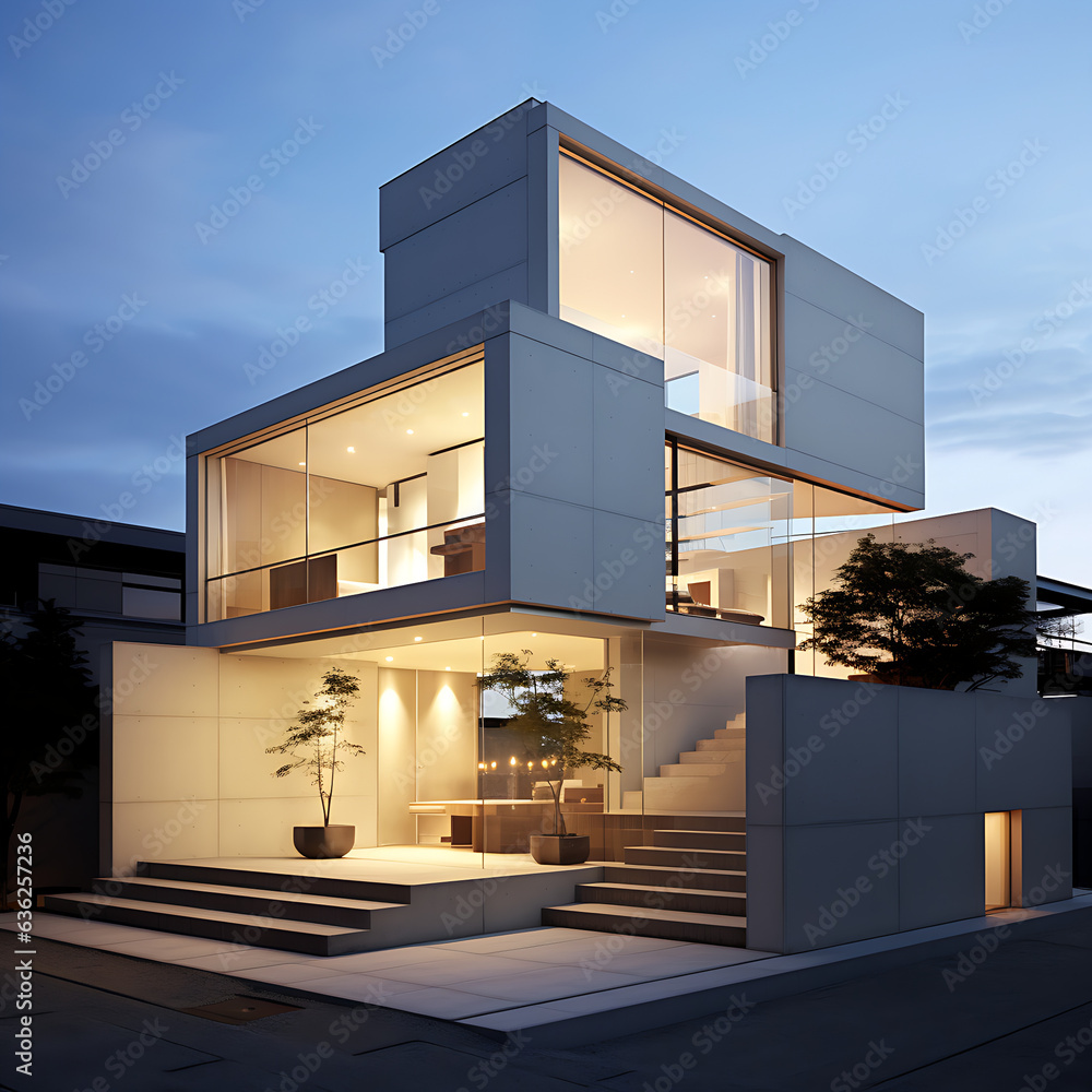 Foto de MODERN HOUSE DESIGN FOR attached house WITH 35 FEET WIDE FRONT ...