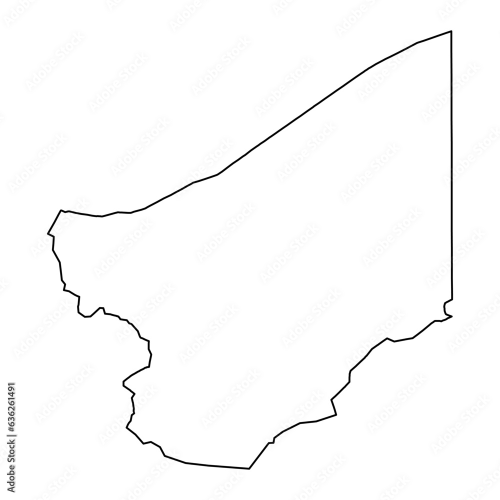 Zinder region map, administrative division of the country of Niger ...