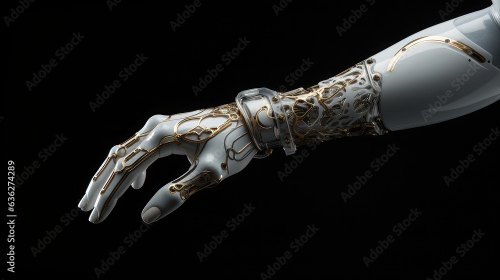 Elegant Bionic Arm close up. Imagine a bionic arm prosthesis that ...