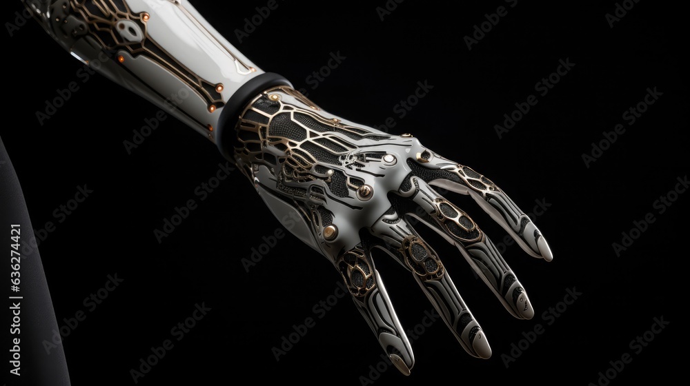 Elegant Bionic Arm close up. Imagine a bionic arm prosthesis that ...