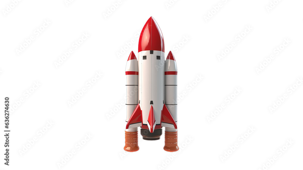 3D Rocket Launch on transparent Background, generative ai Stock ...