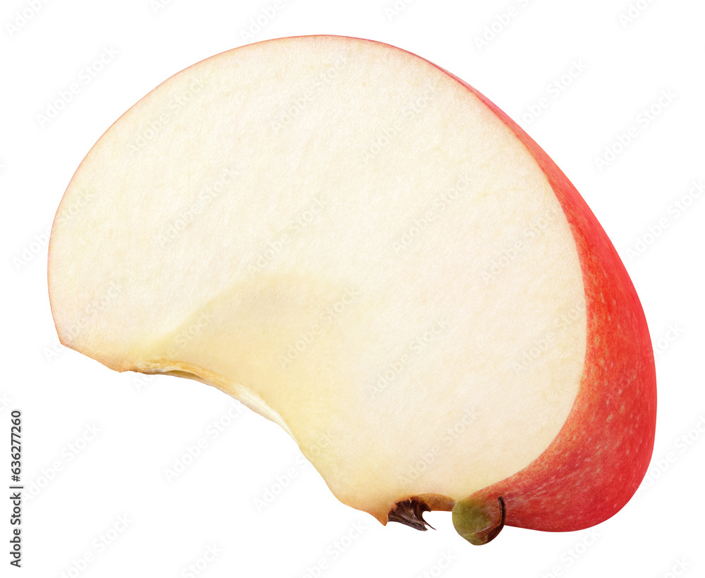 Slice of red apple fruit without seed isolated on transparent ...