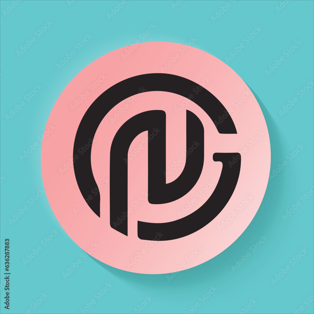 Alphabet Letters NG, GN Logo Emblem Monogram, NG or GN letter designs ...