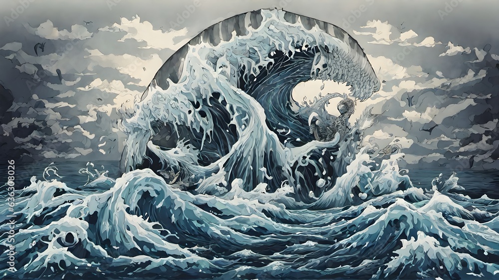 Sea Monster Background Very Creepy Stock Illustration | Adobe Stock