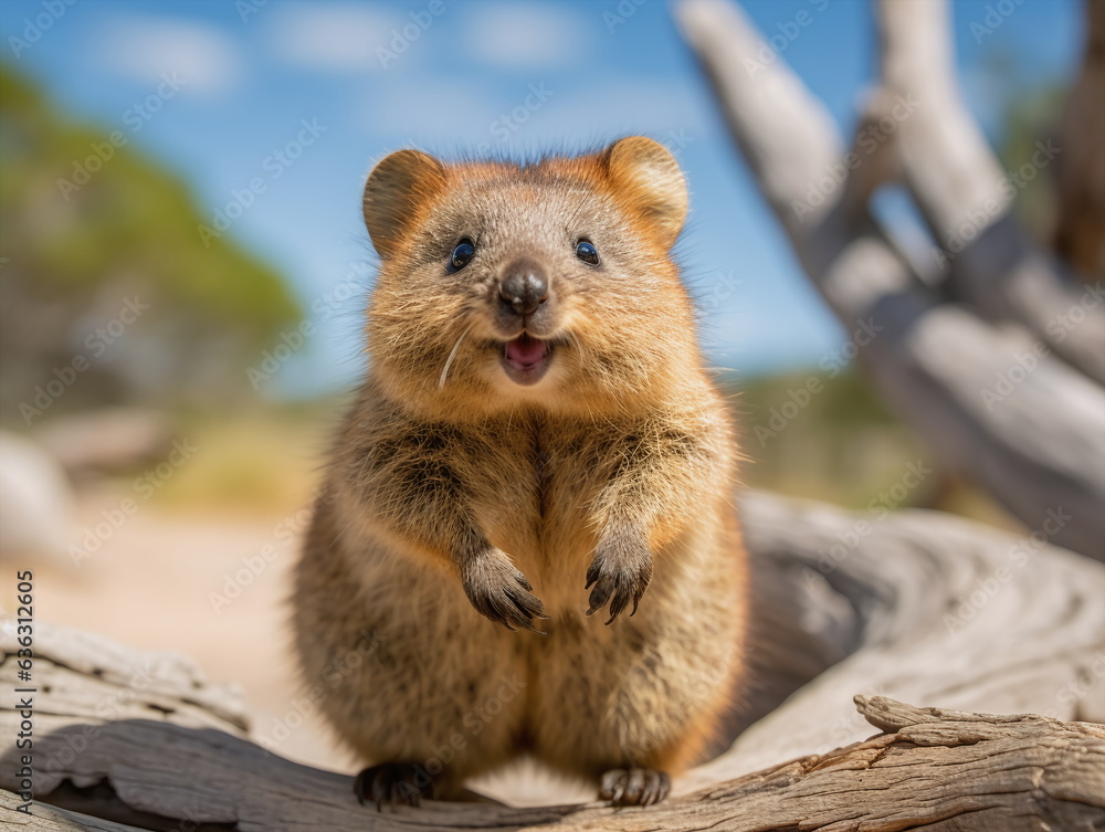 The quokka (Setonix brachyurus) is a small herbivorous marsupial native ...