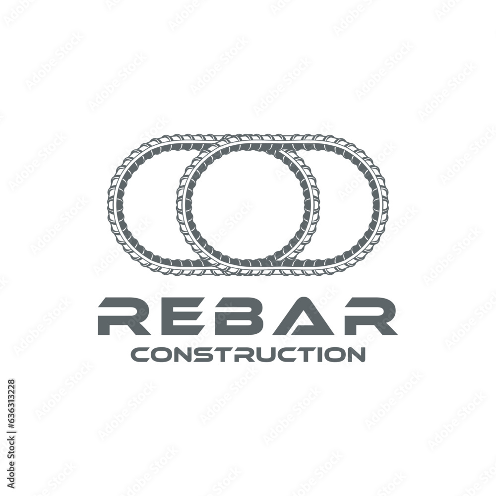 rebar concrete construction logo design. reinforcing steel, cast iron ...