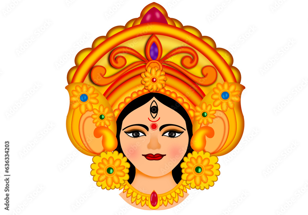 Durga Puja - Maa durga face - Navratri, Durga Face drawing, Durga Face ...
