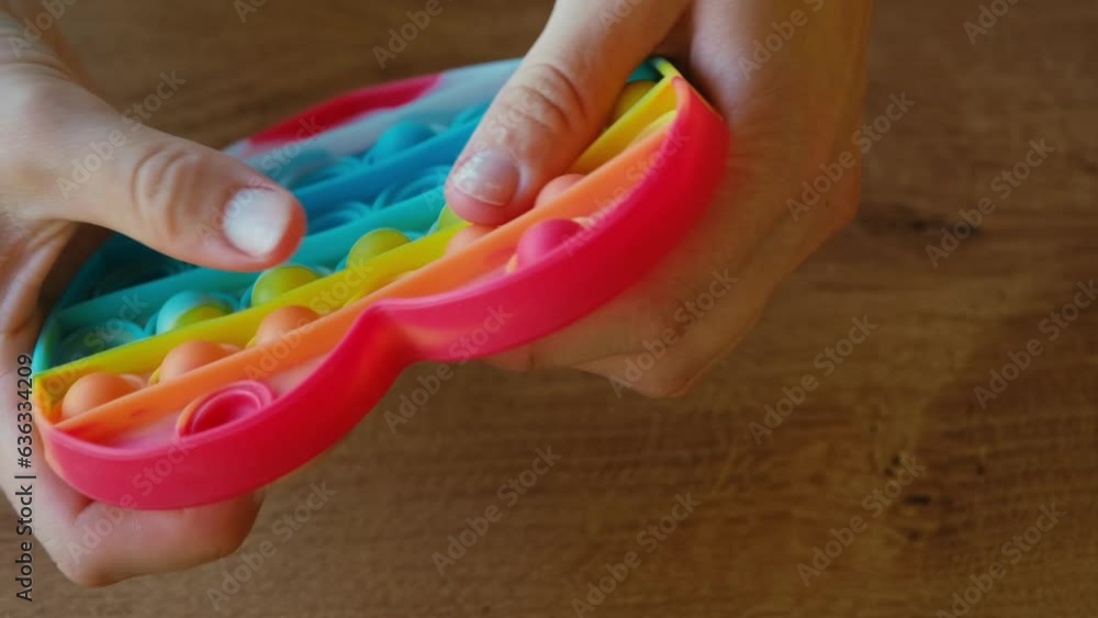 Colorful rainbow antistress sensory toy fidget push pop it on human ...