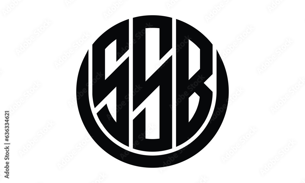 SSB shield in circle logo design vector template. lettermrk, wordmark ...