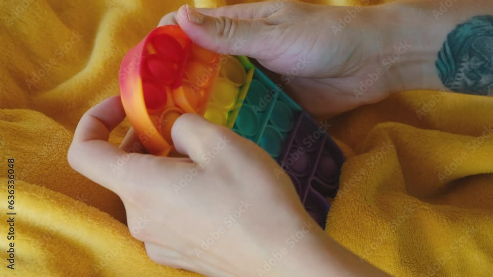 Colorful rainbow antistress sensory toy fidget push pop it on human ...